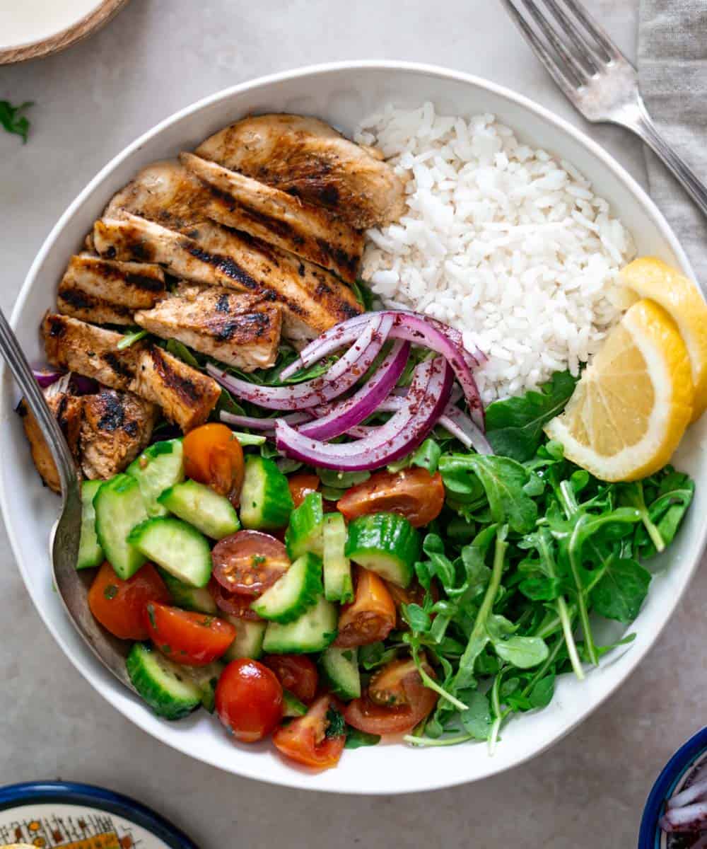 Chicken Shawarma Rice Bowl - Palestine In A Dish