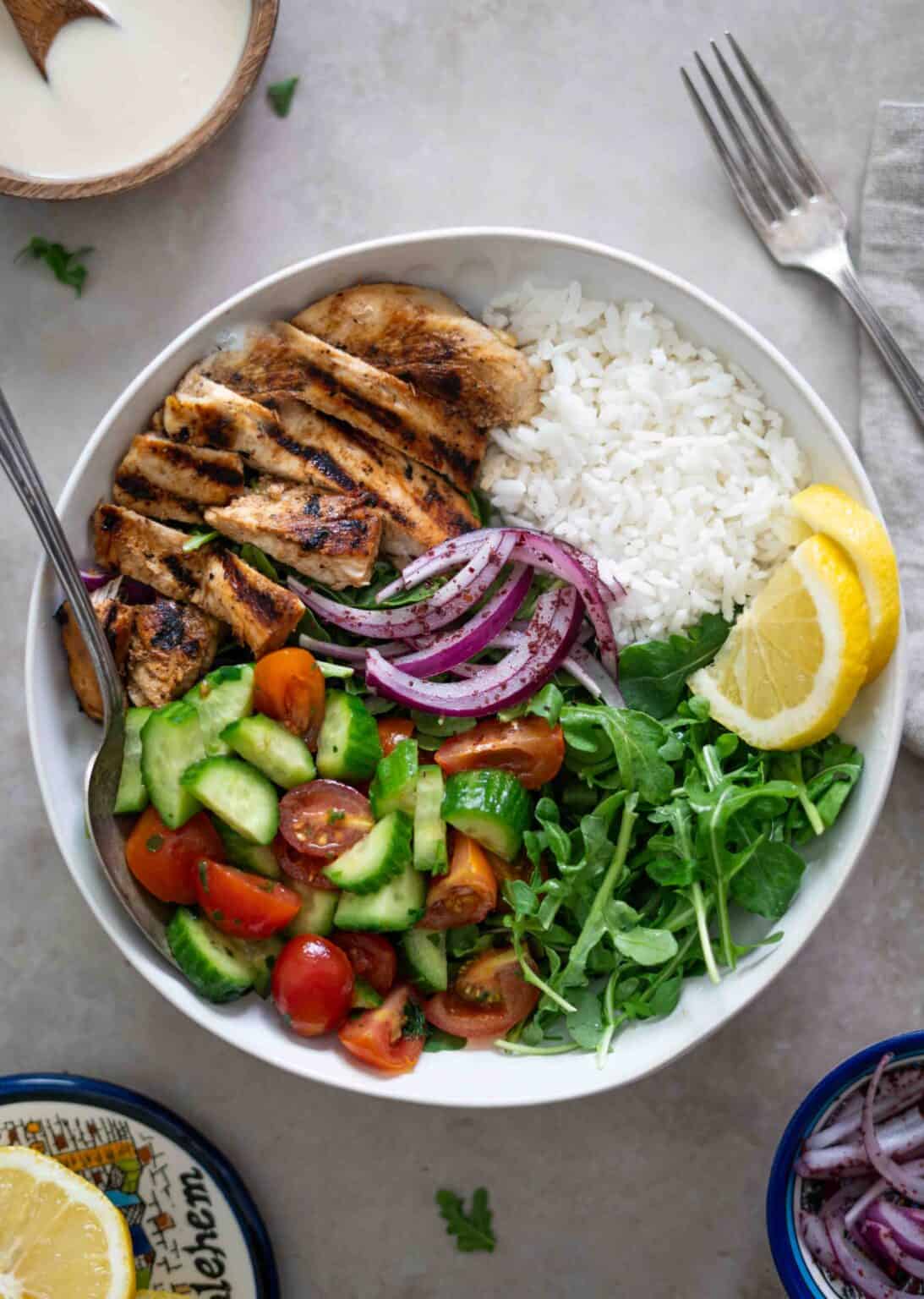 Chicken Shawarma Rice Bowl - Palestine In A Dish