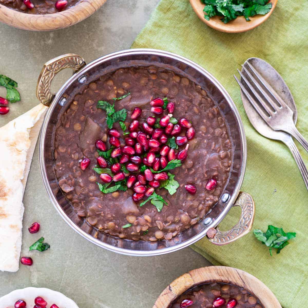 Rummaniyeh - Lentil and Eggplant Stew - Palestine In A Dish