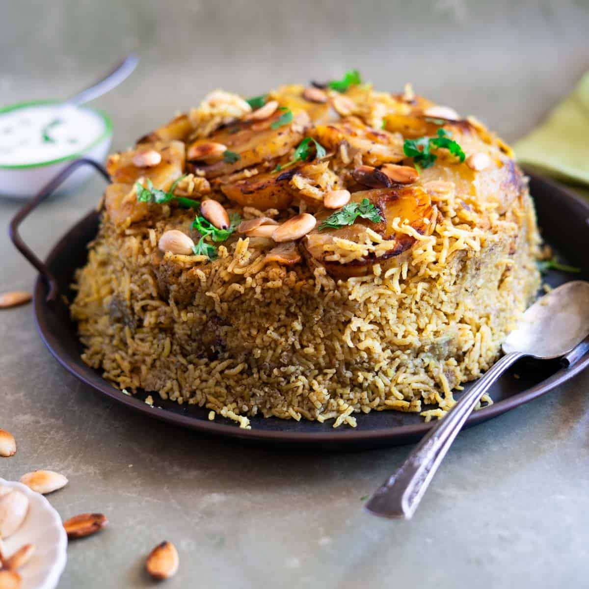 Makloubeh (maqluba) with Chicken and Rice - Palestine In A Dish