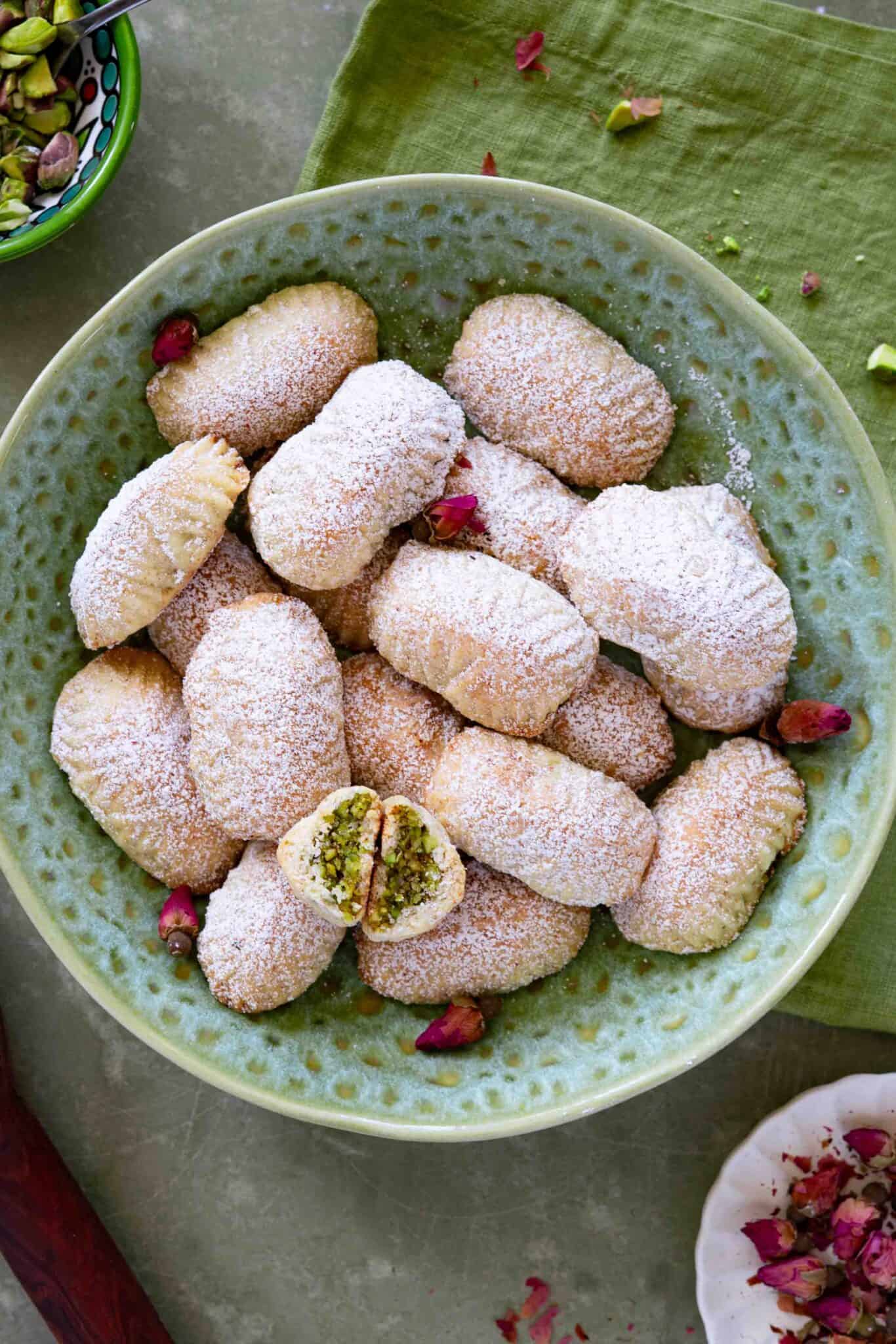 Pistachio Maamoul Cookies - Palestine In A Dish
